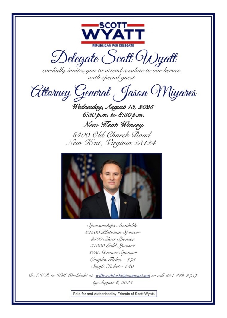 Delegate Scott Wyatt with Special Guest AG Jason Miyares’s Salute to ...